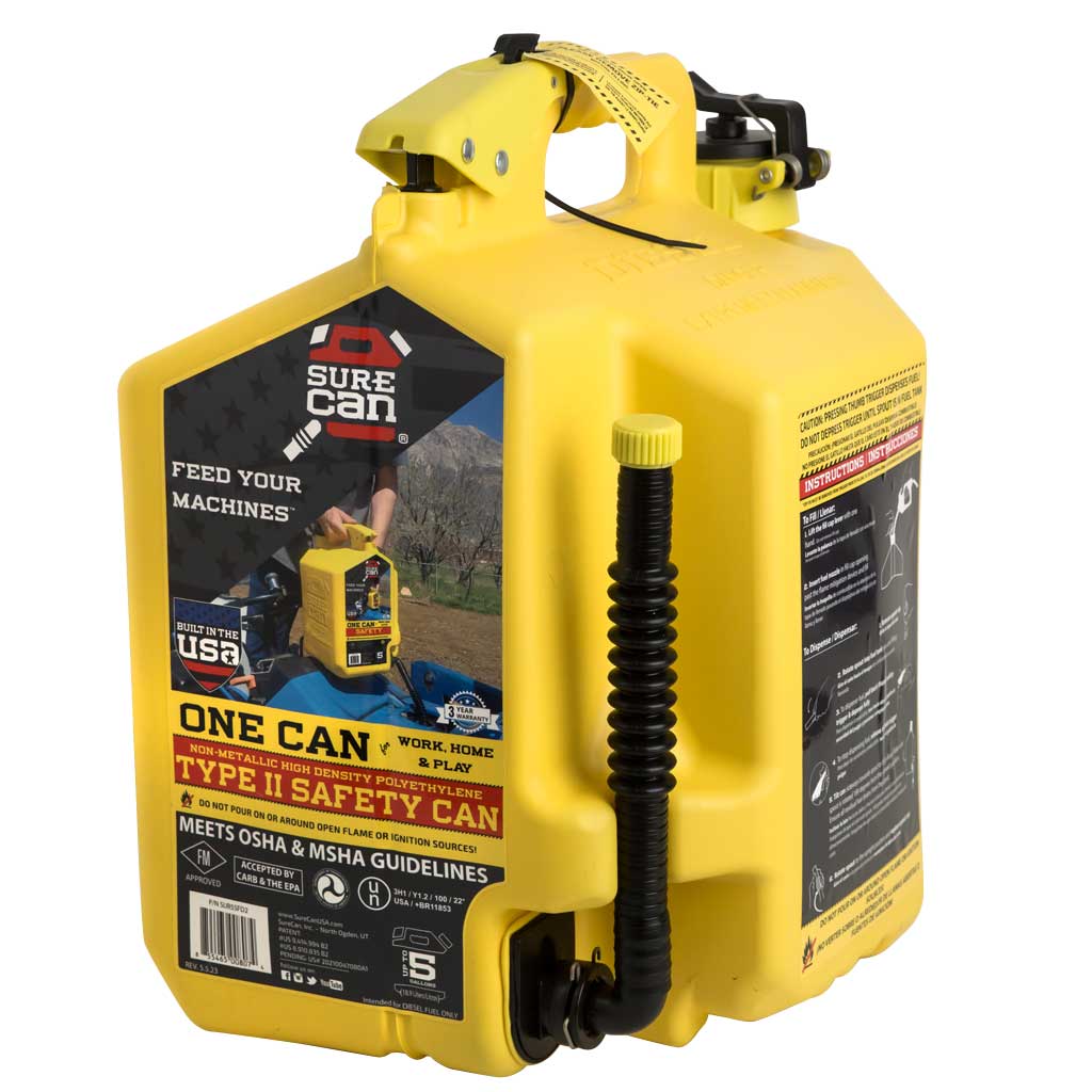 Surecan 18.39 Litre (5 Gal) Diesel Safety Fuel Can FUE8717 – Power Mowers