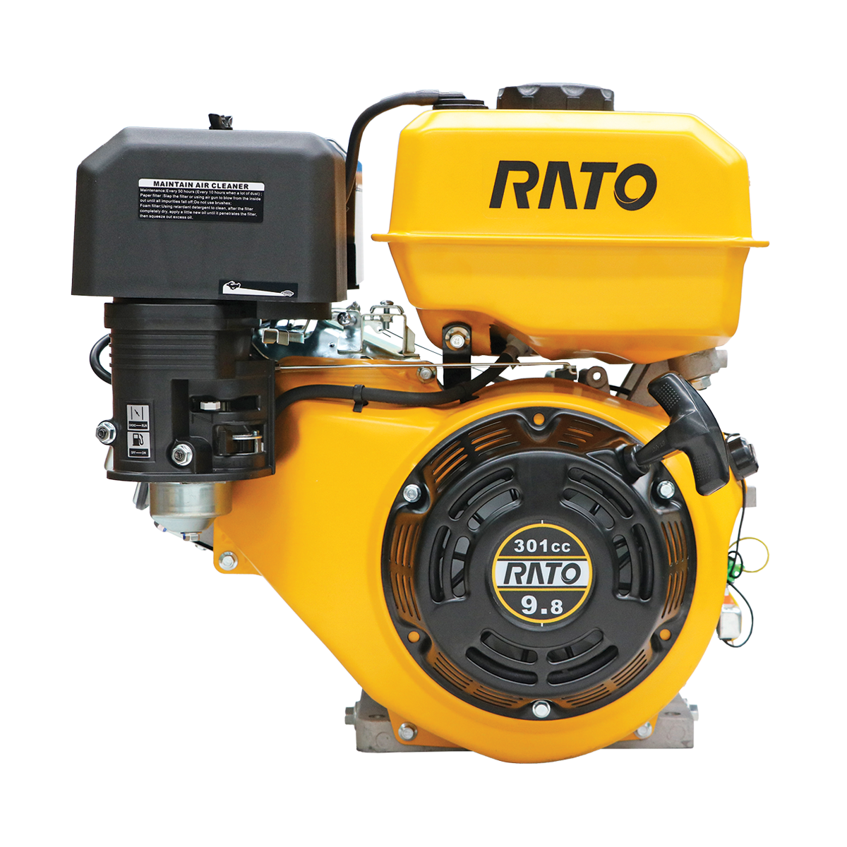 Rato 13hp Horizontal Shaft OHV Engine - 25.4mm (1") Keyed Crankshaft R ...