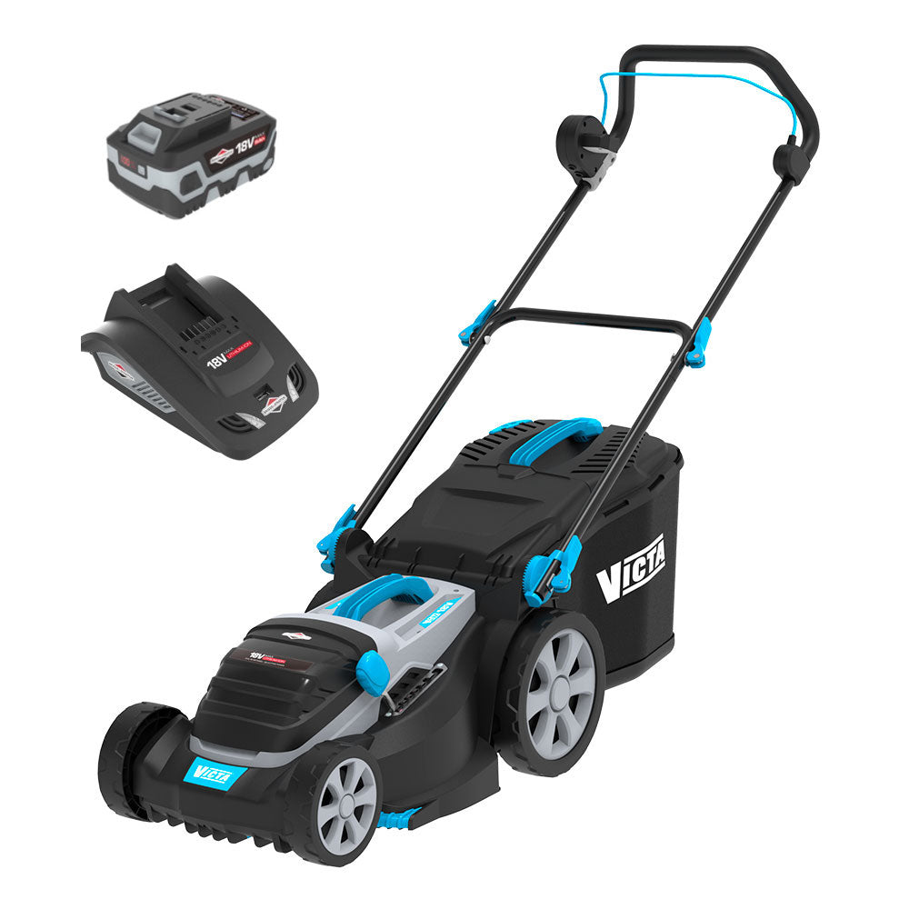 Victa Corvette Twin 18V 600W Lawn Mower, 5.0Ah Battery and Charger Kit ...