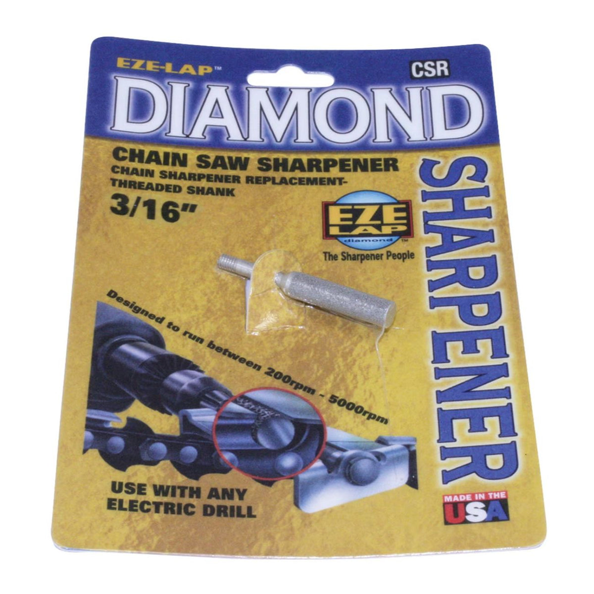 Eze-Lap Chainsaw Chain 3/16" (4.8mm) Diamond Grinding Stone Sharpener ...