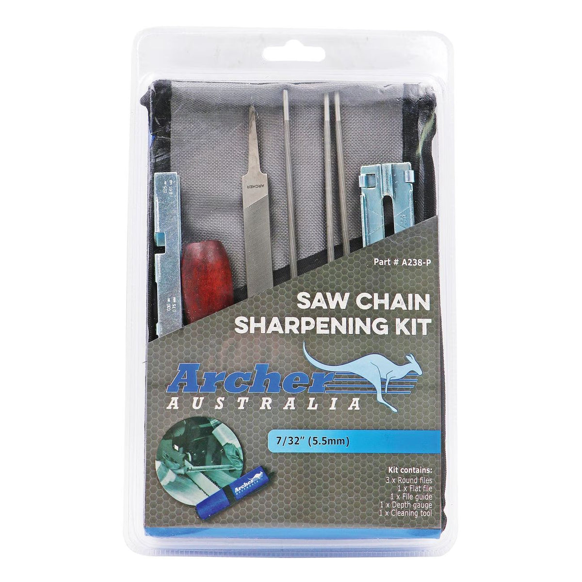 Archer Deluxe Pro Chainsaw Chain File & Guide 7/32" (5.5mm) Roll Up Po ...