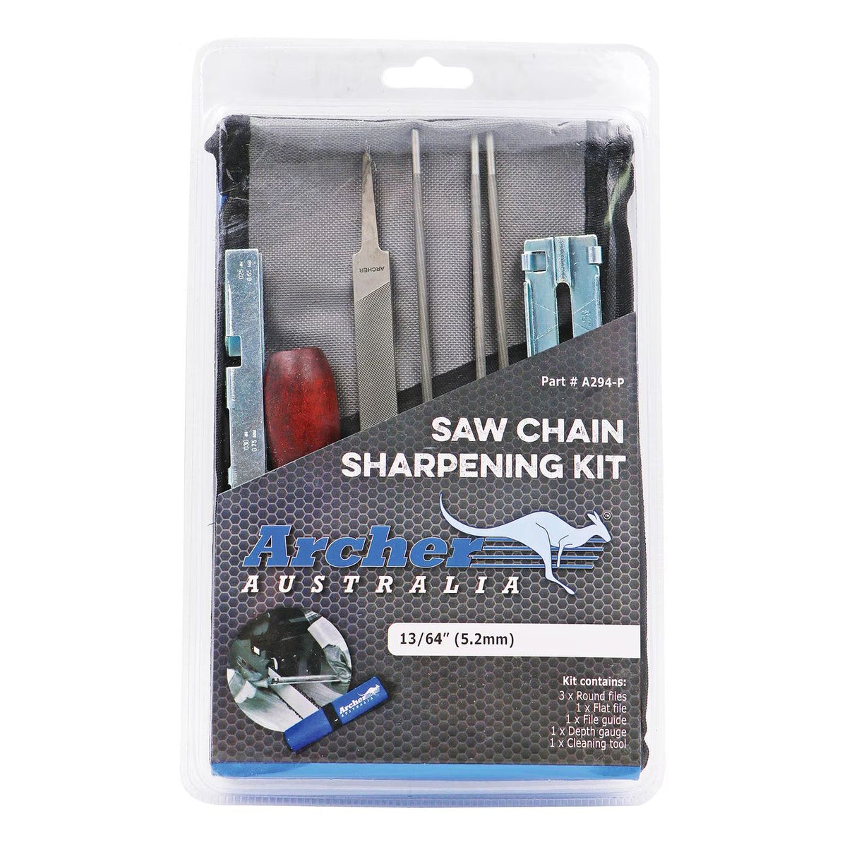 Archer Deluxe Pro Chainsaw Chain File & Guide 13/64" (5.2mm) Roll Up P ...